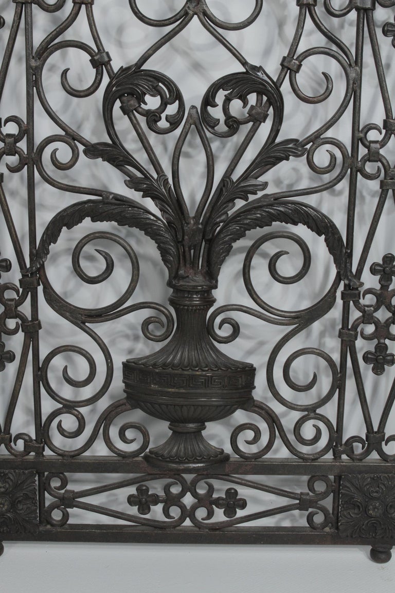 Super Impressive Pair of European Hand Wrought Iron Ornate ...
