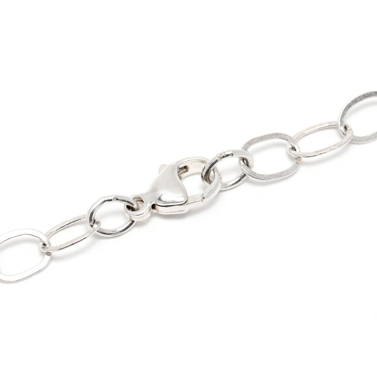 Super Long Oval Link Chain Necklace, Sterling Silver, Wrap For Sale at ...