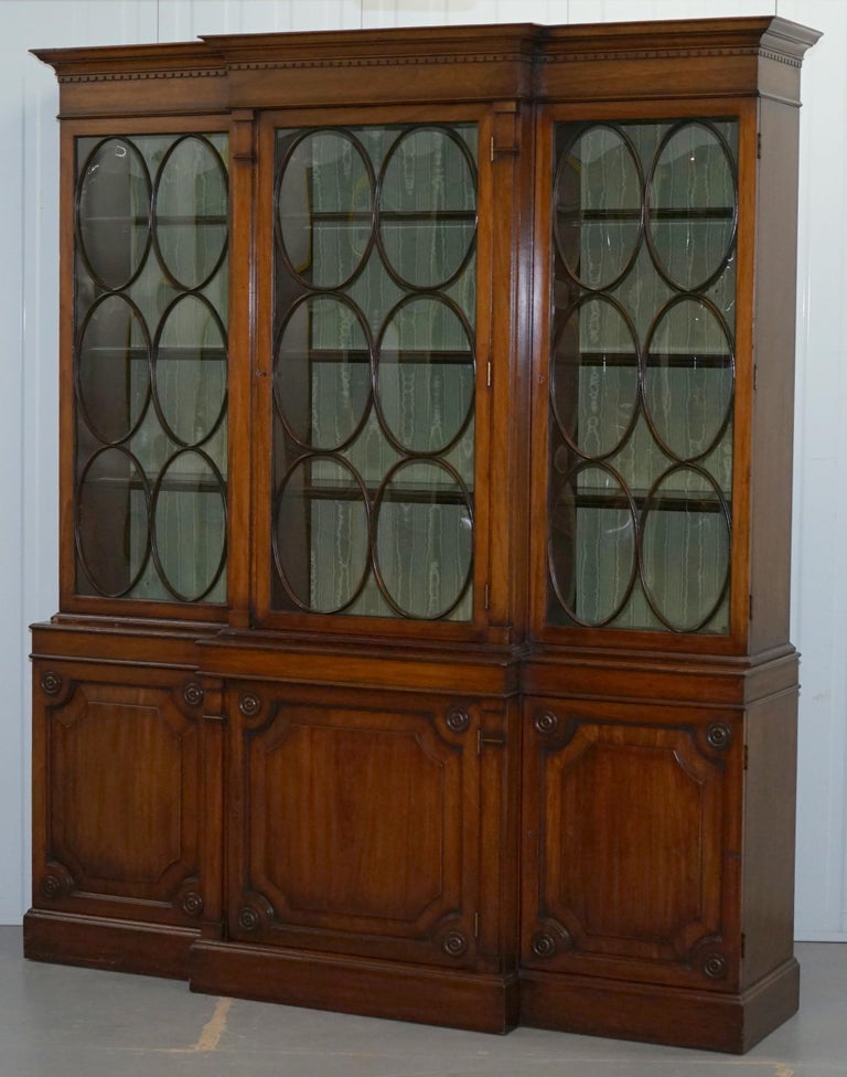 Super Rare Georgian Astral Oval Domed Glazed Breakfront Library ...