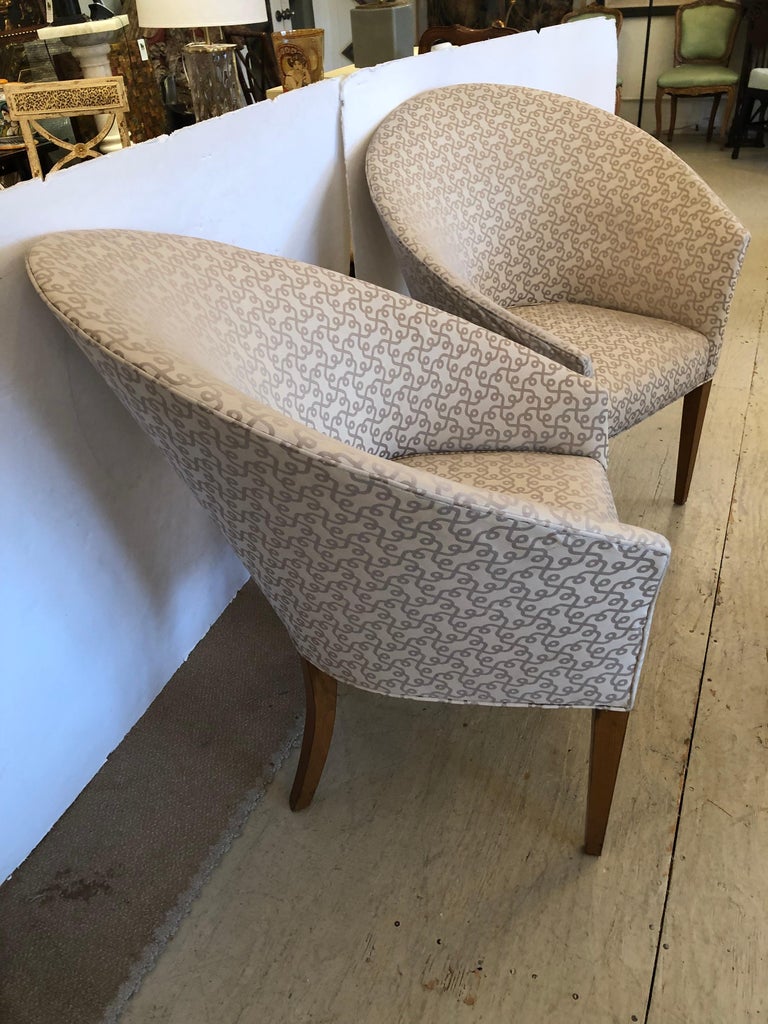 Super Stylish Asymmetrical Shaped Mid-Century Modern Club Chairs For ...