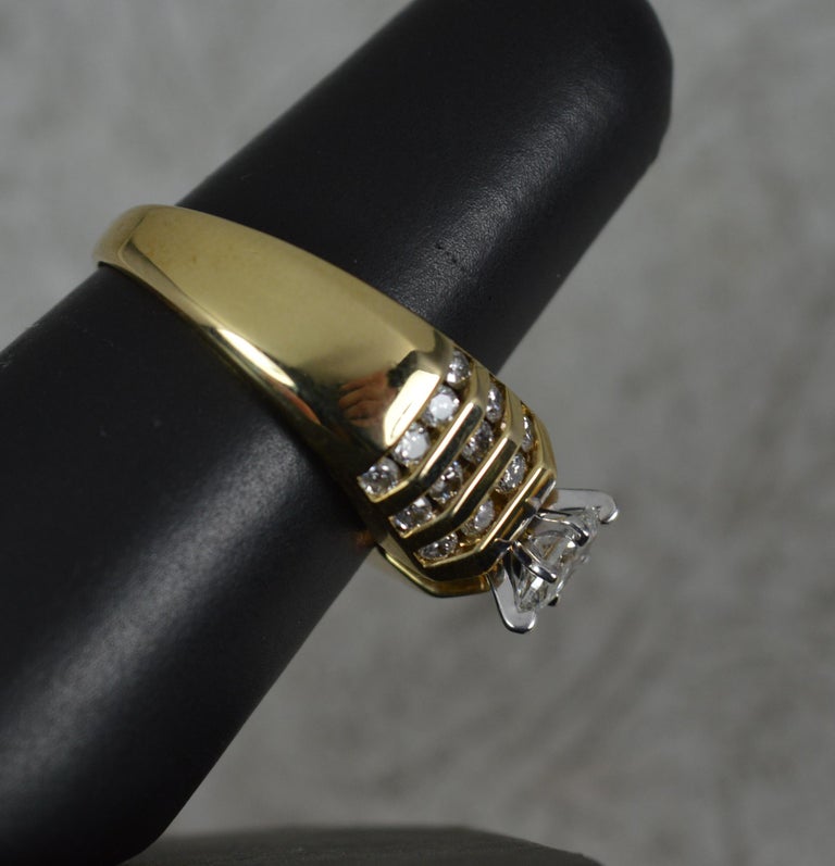 Superb 1.00ct Diamond and 14ct Gold Engagement Cluster Ring For Sale at ...