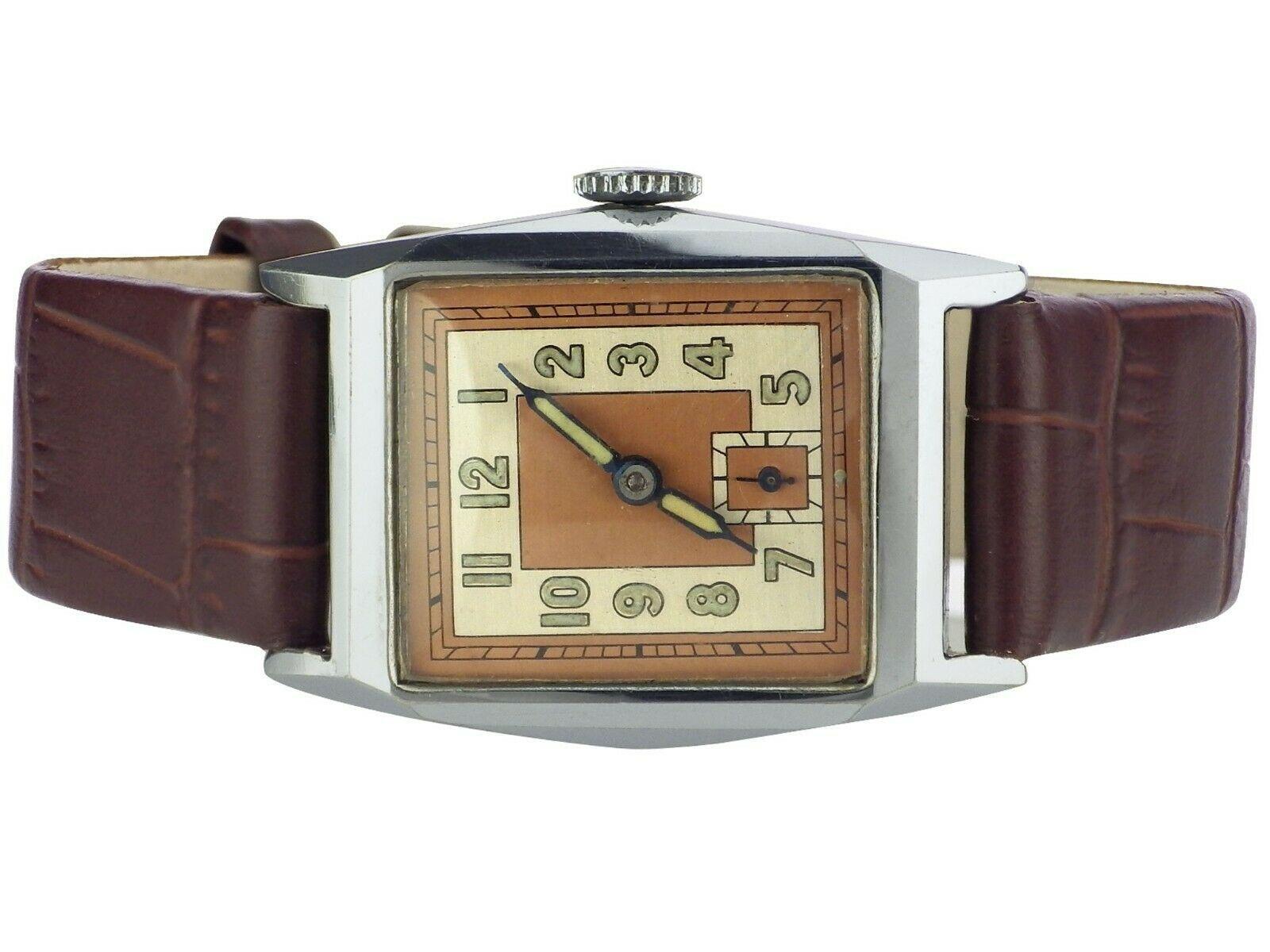 Superb 1930s Art Deco Gents Wristwatch, Newly Serviced at 1stDibs ...