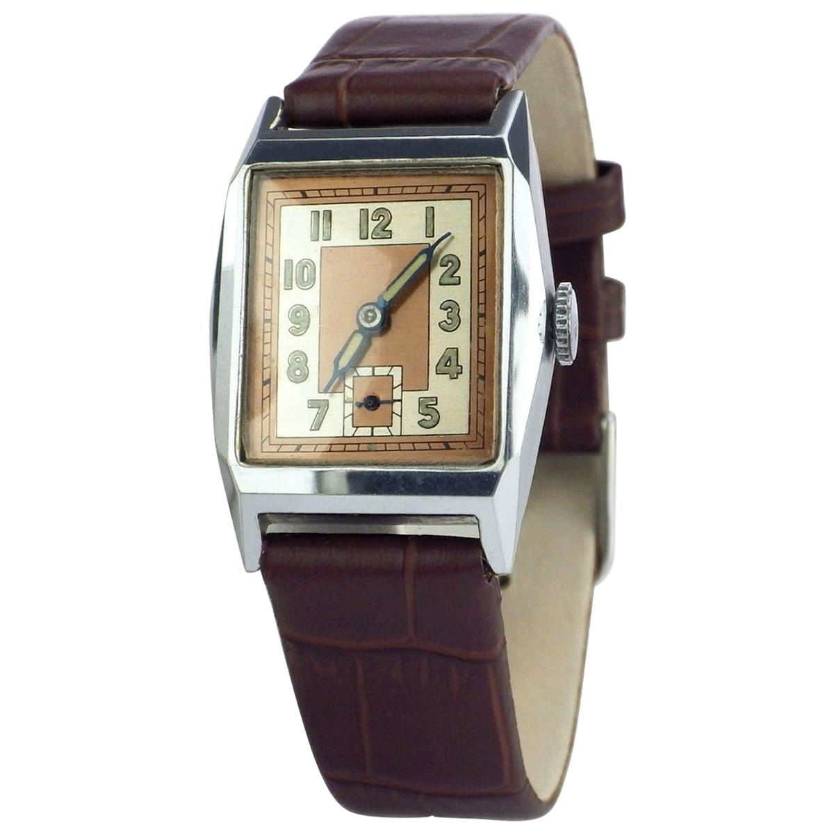 Superb 1930s Art Deco Gents Wristwatch, Newly Serviced at 1stDibs ...