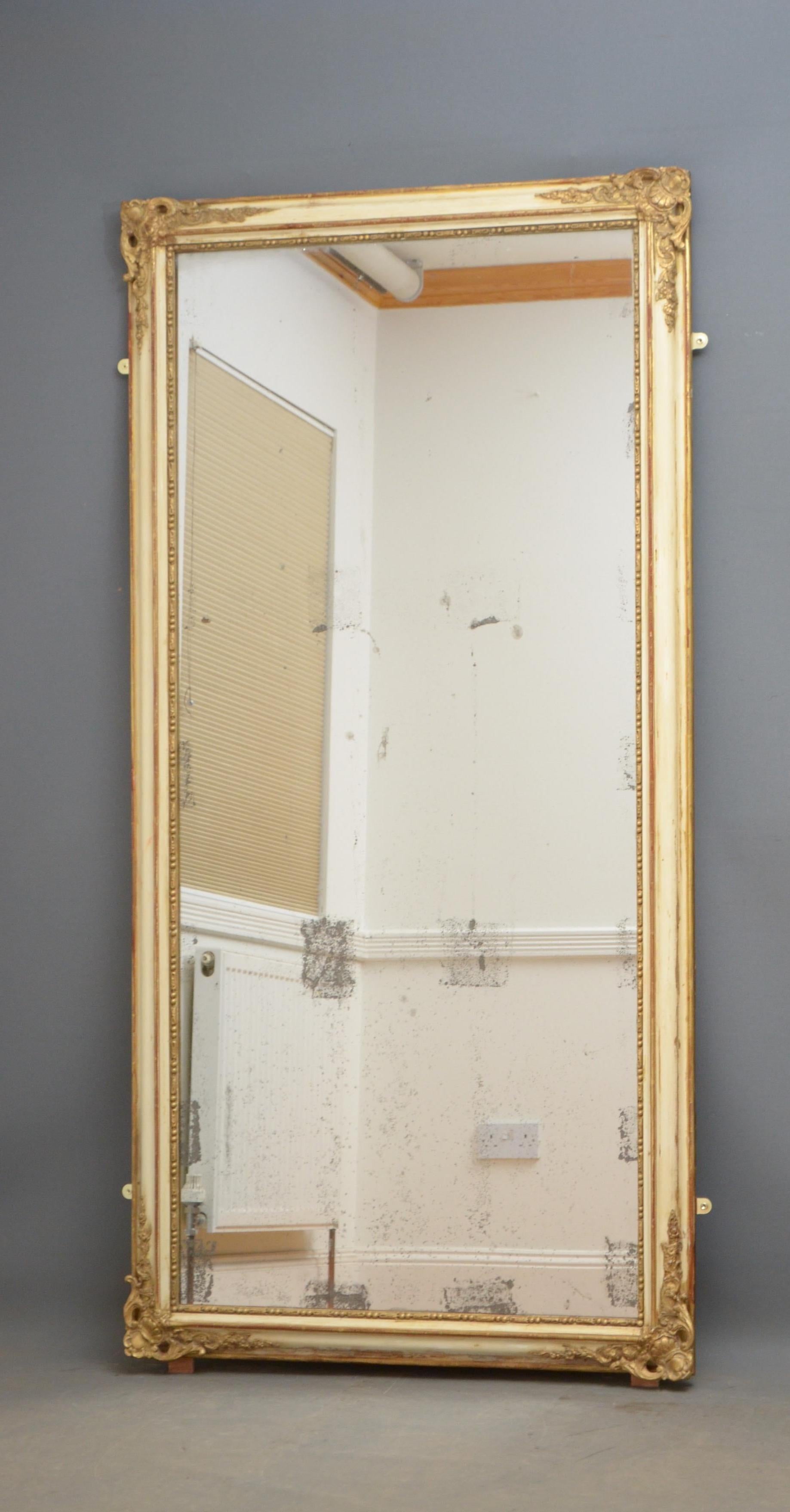Superb 19th Century French Leaner Mirror at 1stDibs