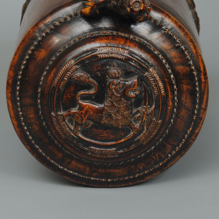 Superb and Large Example of a Norwegian Burr Wood Peg Tankard For Sale ...