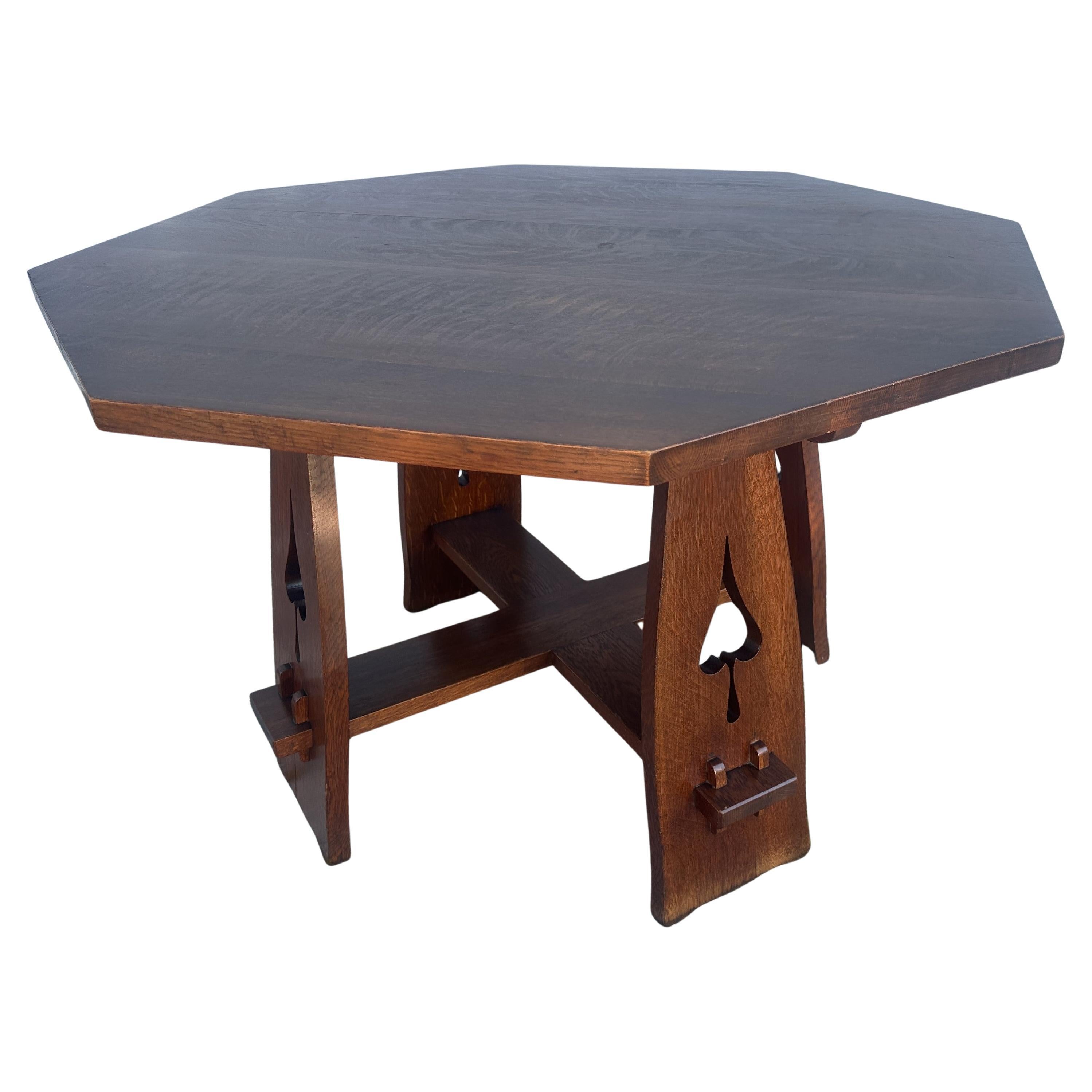 SUPERB Antique Stand with Inlay by Charles LIMBERT - STICKLEY ERA SALE ...