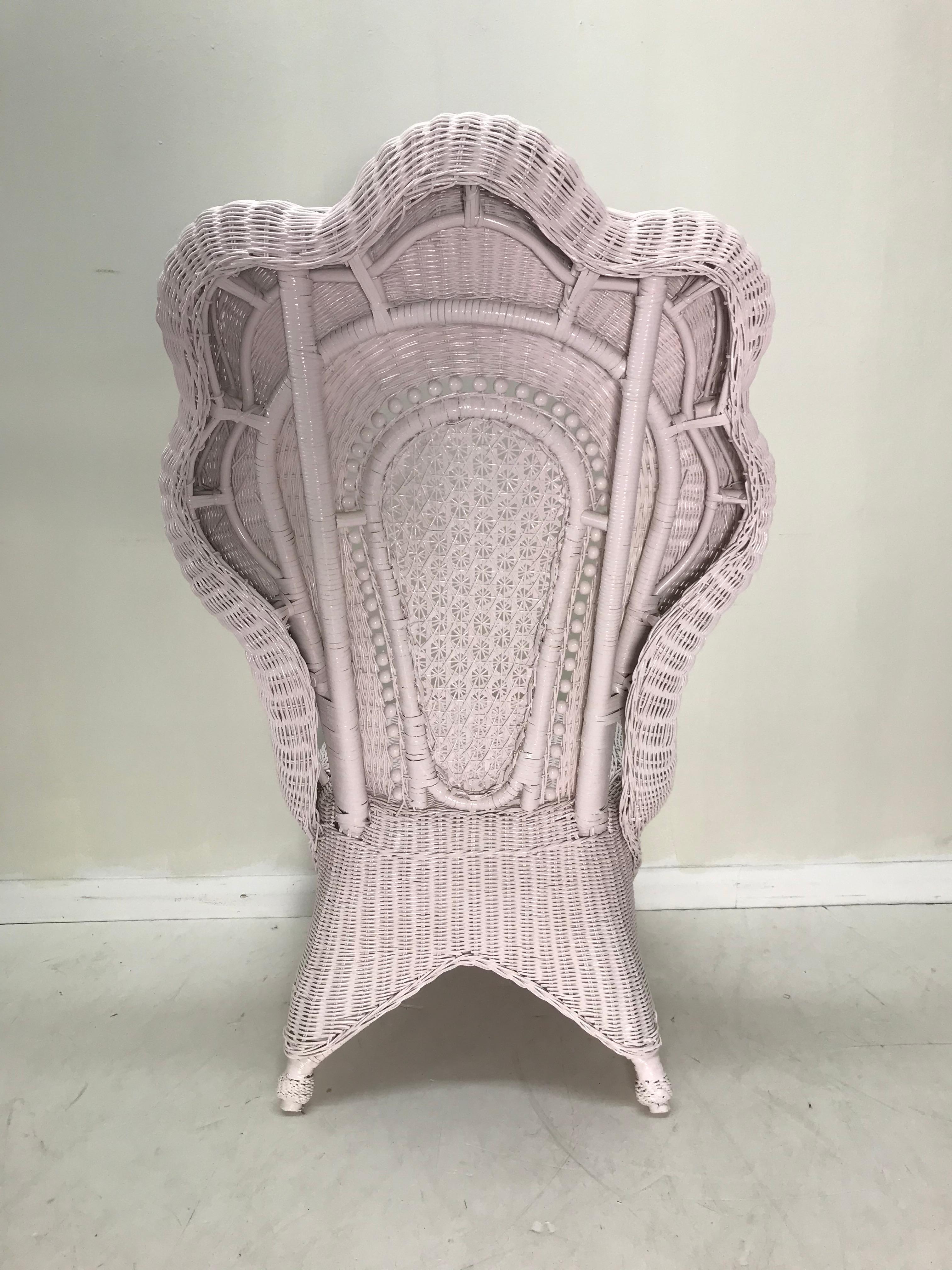 Superb Blush Pink Scallop Victorian Wicker Chair at 1stDibs | pink ...