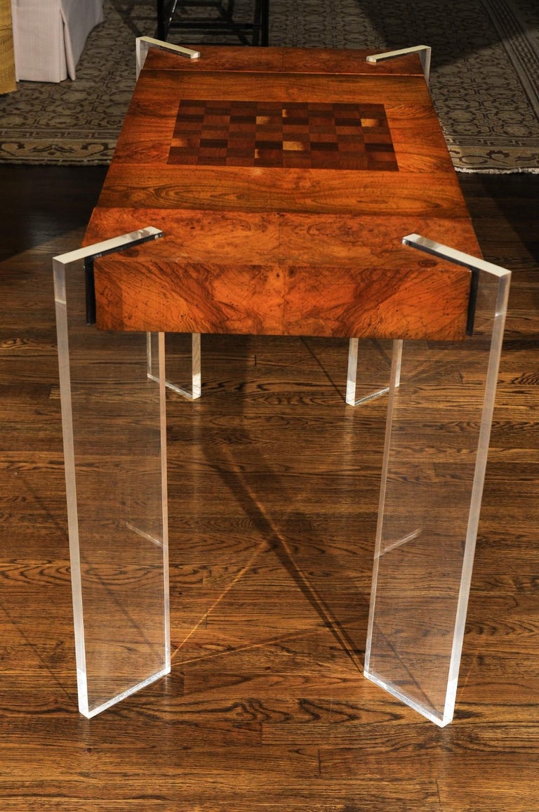 Superb Bookmatch Olivewood Console, Game Table and Writing Desk, circa ...