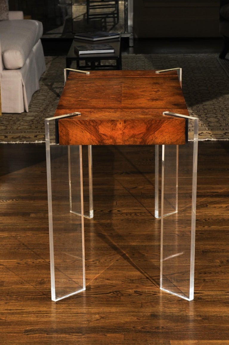 Superb Bookmatch Olivewood Console, Game Table and Writing Desk, circa ...