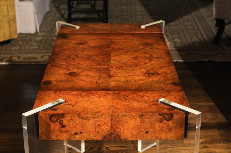 Superb Bookmatch Olivewood Console, Game Table and Writing Desk, circa ...