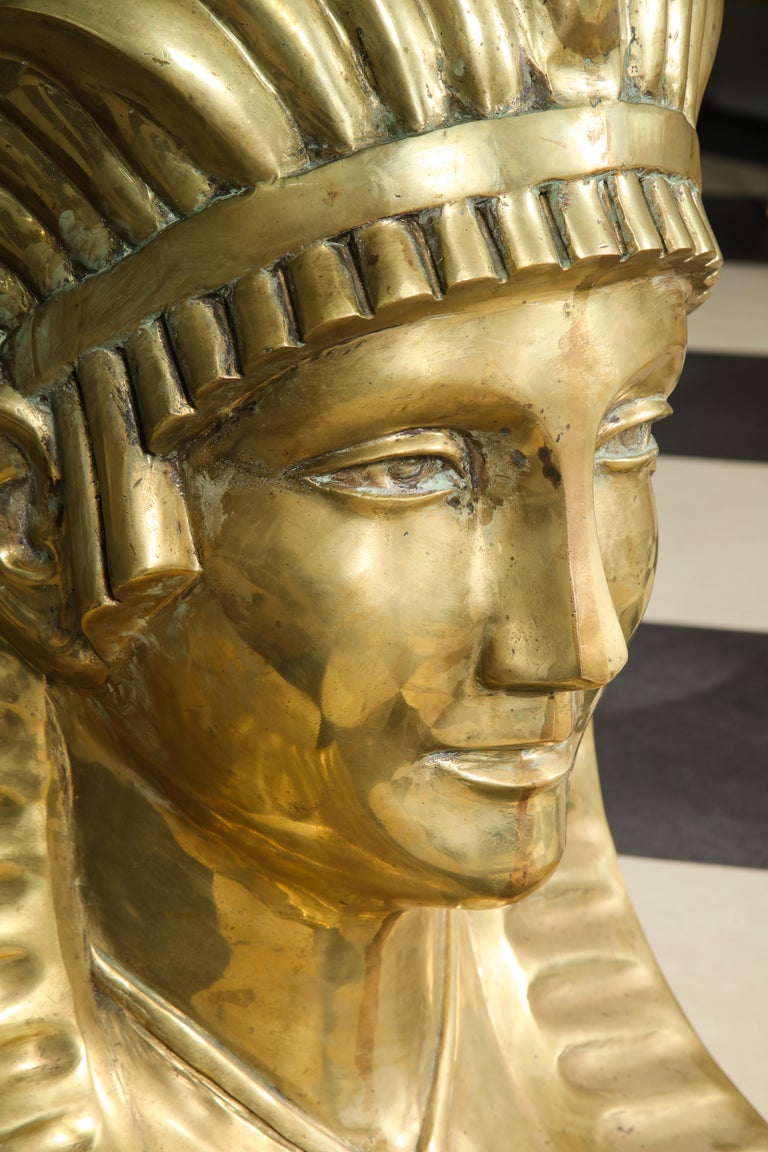 Cast Bronze Pharaoh Head Dining Table with glass top For Sale at ...