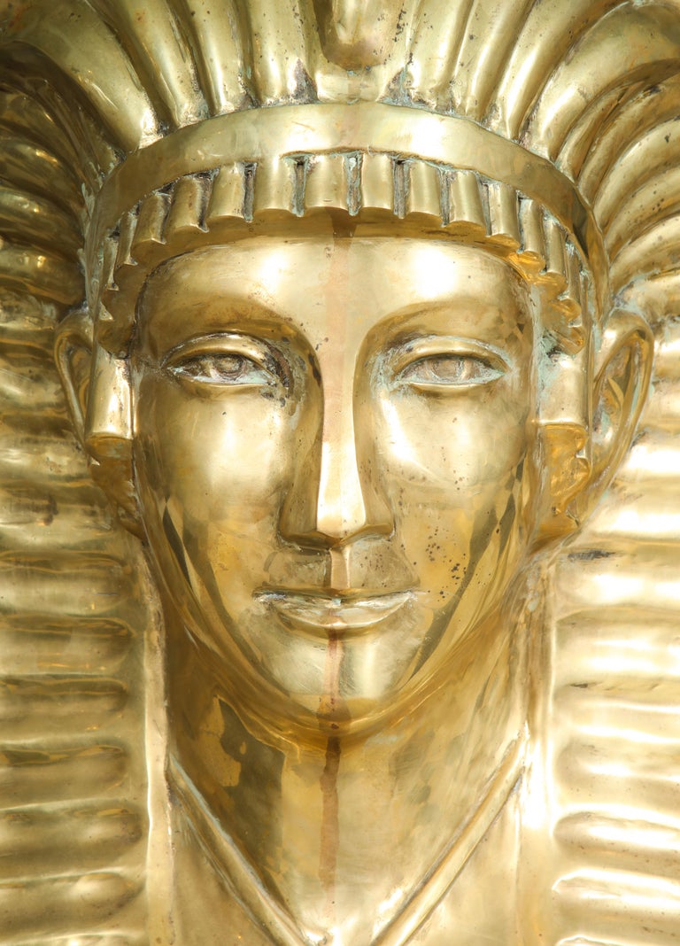 Cast Bronze Pharaoh Head Dining Table with glass top For Sale at ...