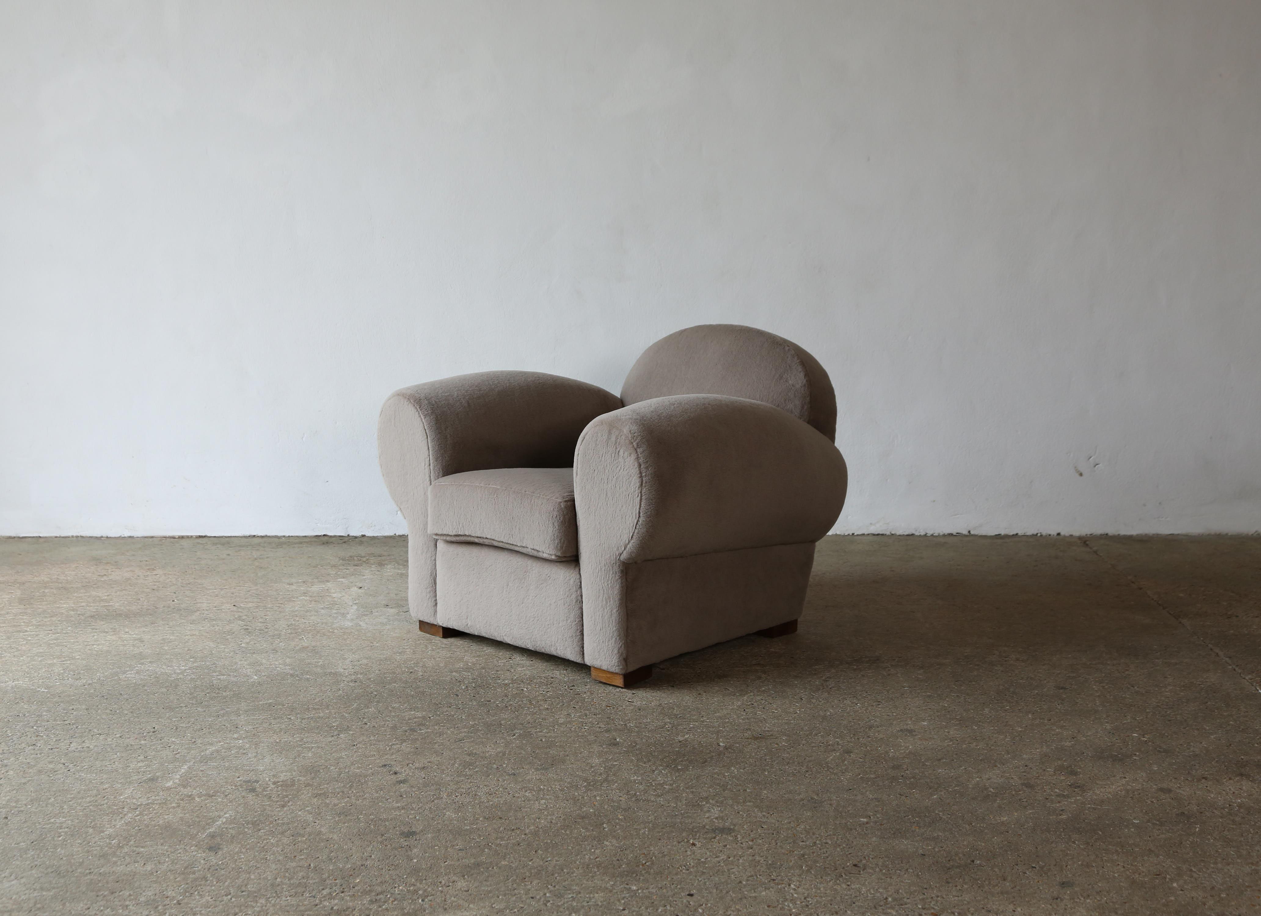 Superb Club Chair, Upholstered in Pure Alpaca For Sale at 1stDibs