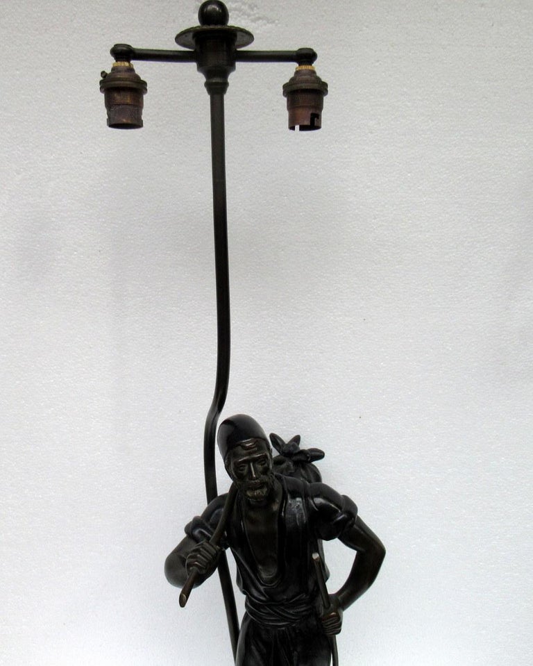 Antique Italian French Marble Bronze Robed Bearded Male Figure Table ...