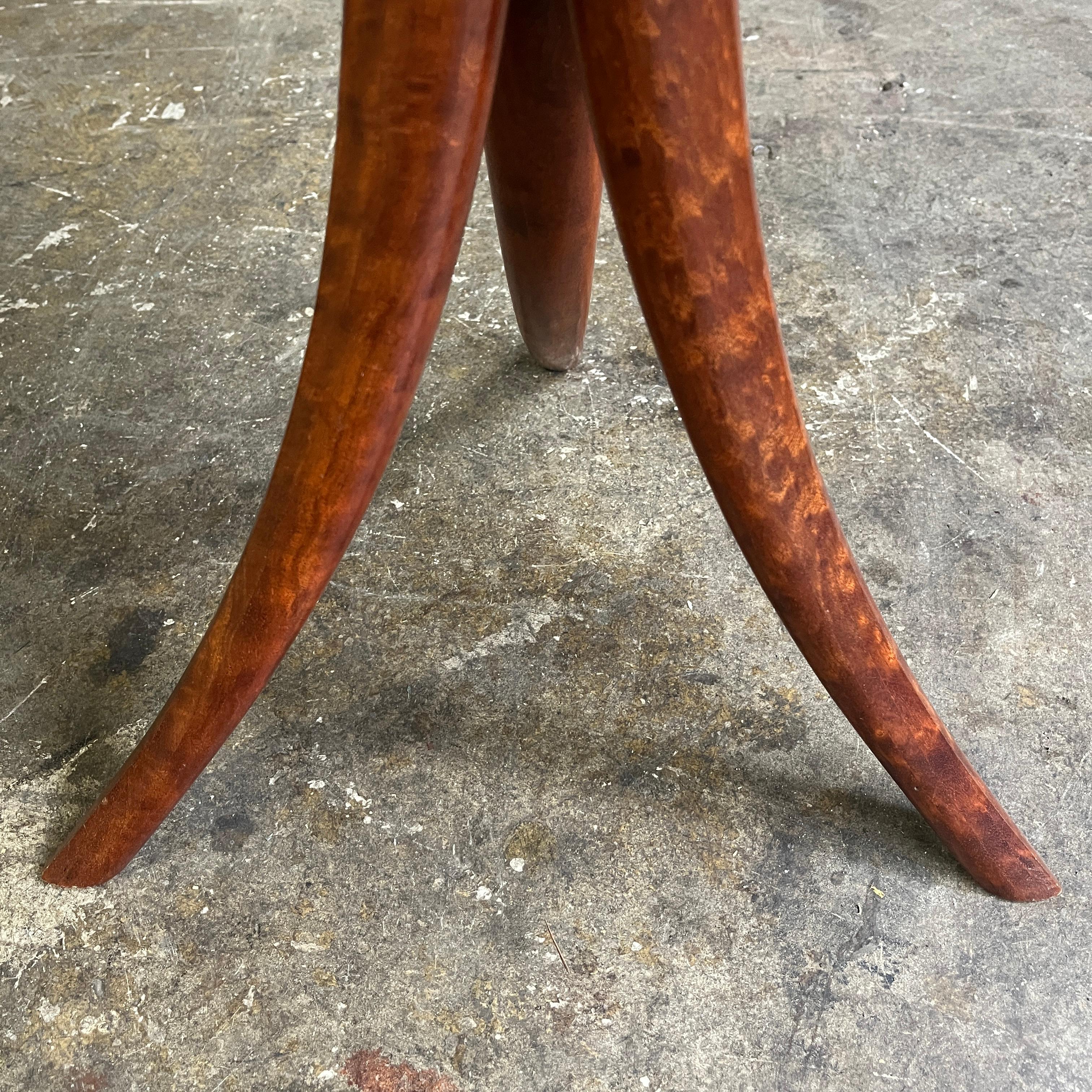 Superb David N. Ebner Studio Craft Tripod Wine Table For Sale at 1stDibs