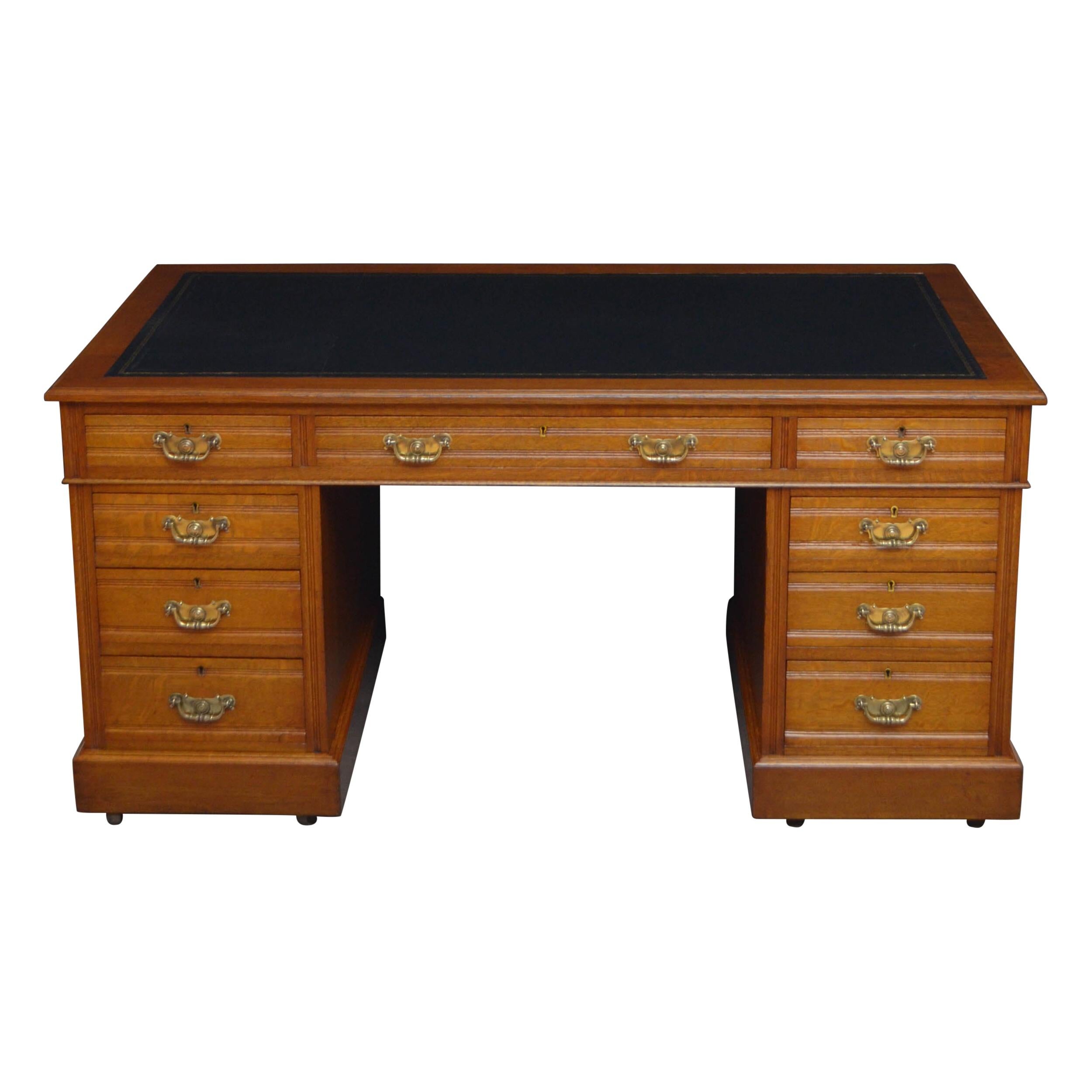 Limewashed oak desk at 1stDibs