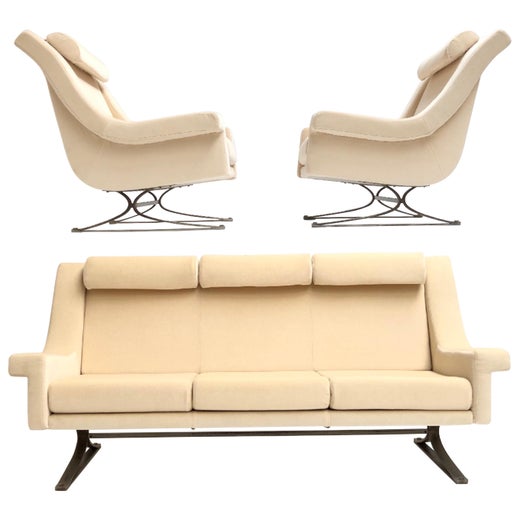 Marco Zanuso Three-Seat Triennale Sofa for Arflex, Italy, 1950s at 1stDibs