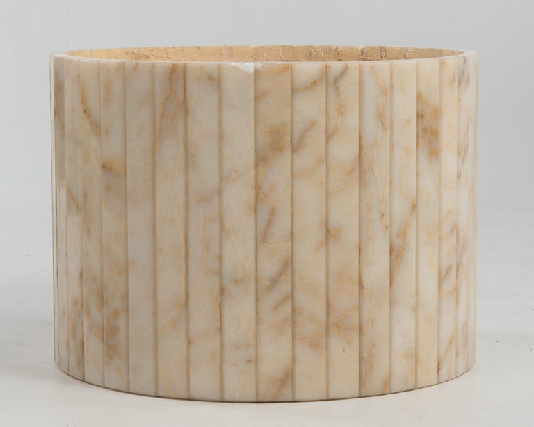 Superb Hollywood Regency Round Alabaster Coffee Table on a Drum Base at ...