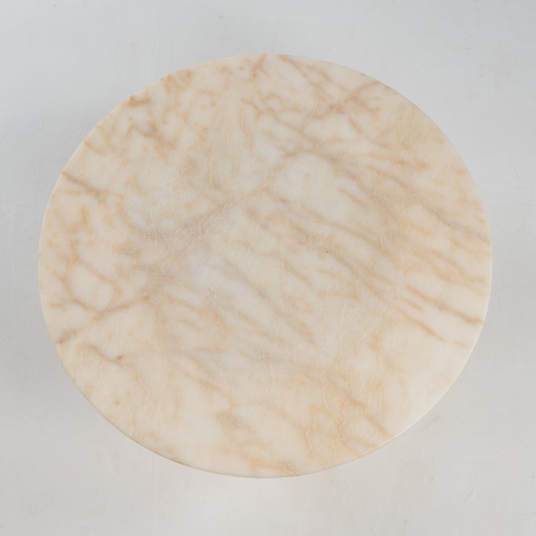 Superb Hollywood Regency Round Alabaster Coffee Table on a Drum Base at ...