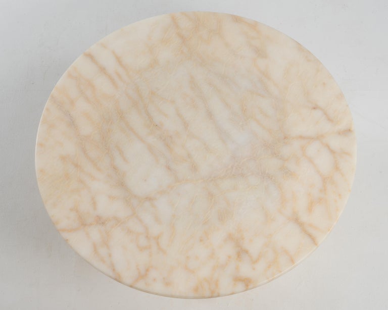 Superb Hollywood Regency Round Alabaster Coffee Table on a Drum Base at ...