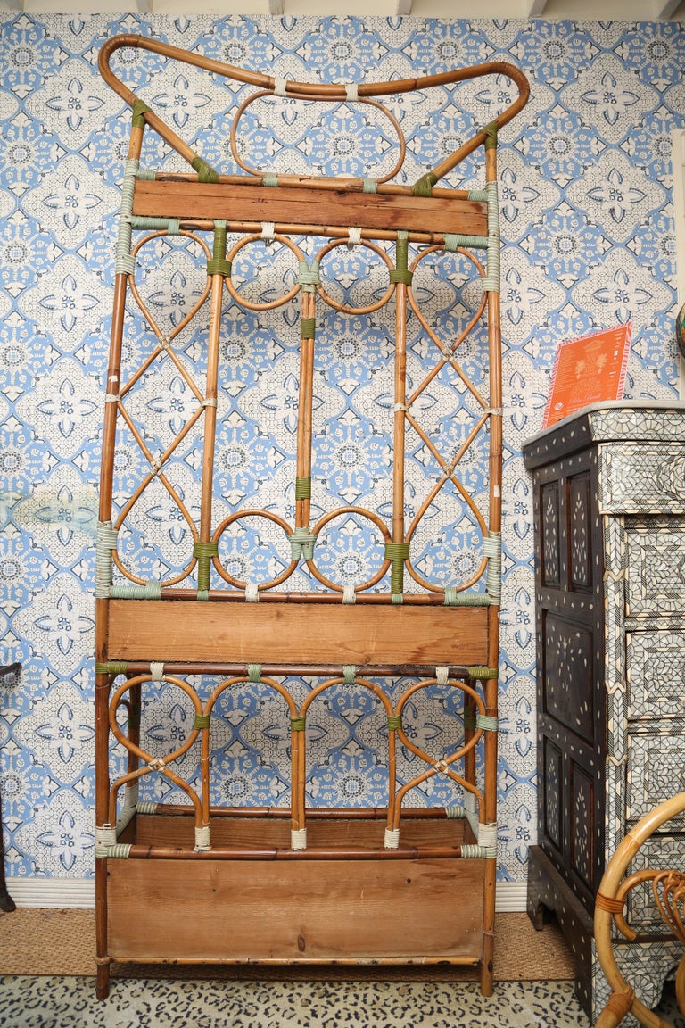 Superb Italian Vintage Bamboo and Rattan Hall Tree at 1stDibs