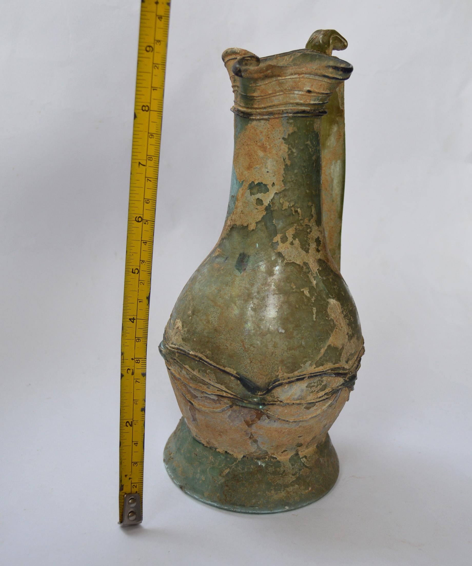 Superb large Roman iridescent glass Jug antiquities ancient art ...