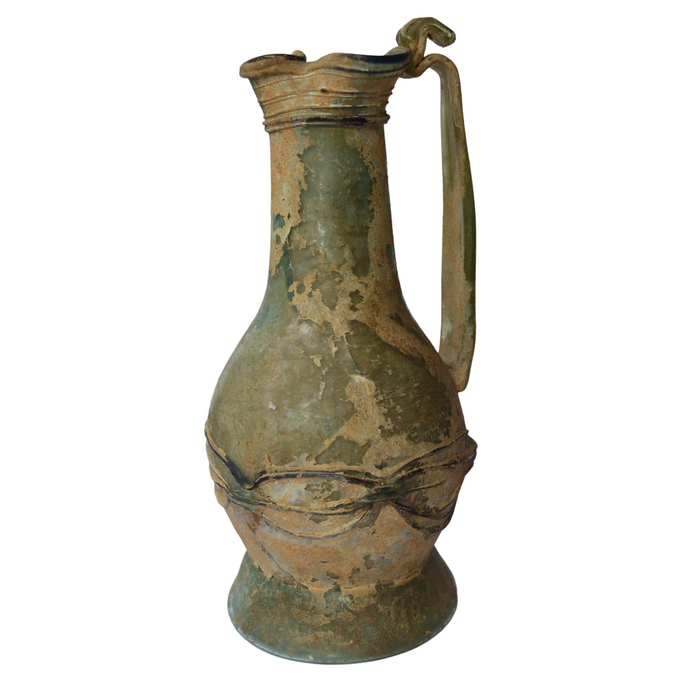 Superb large Roman iridescent glass Jug antiquities ancient art ...