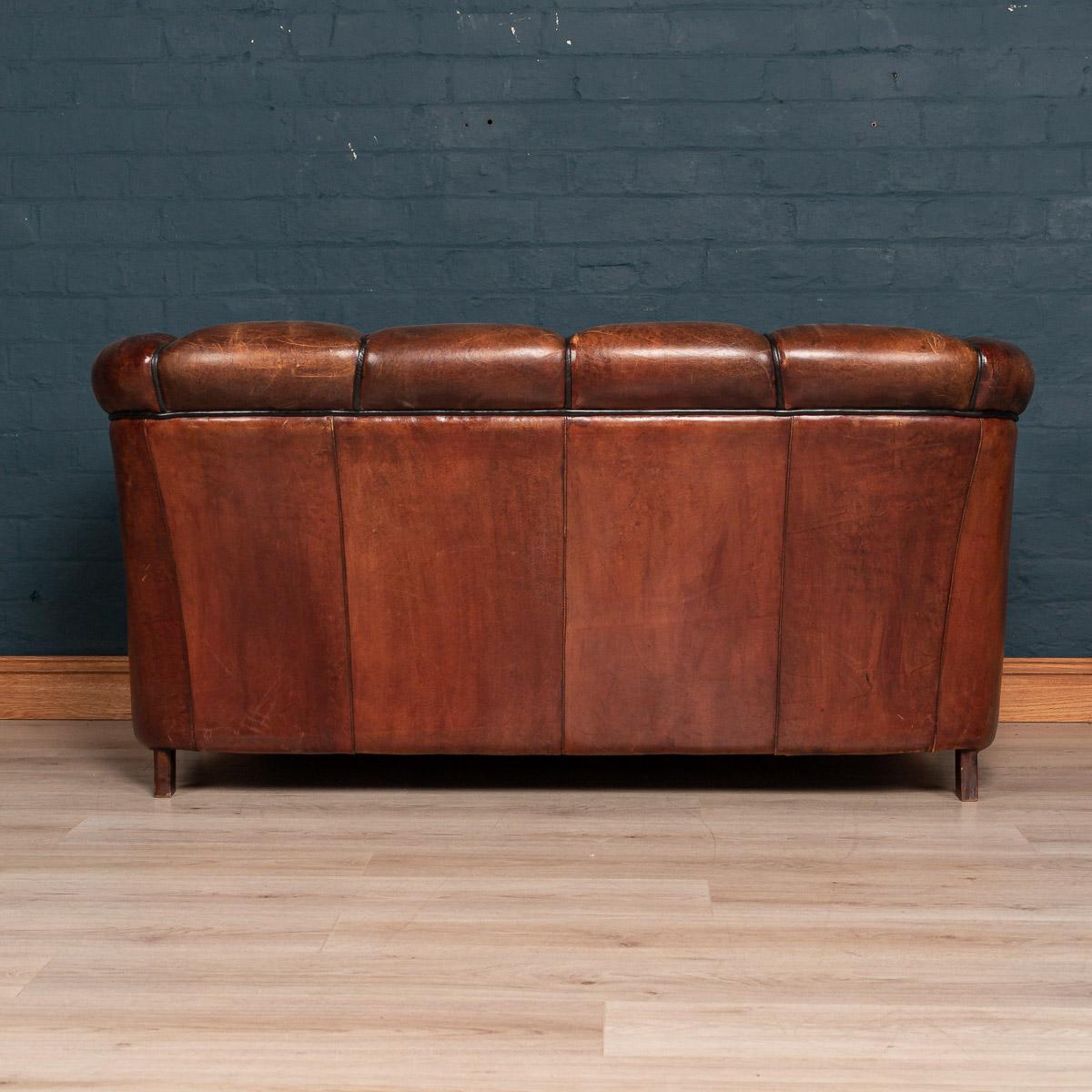 Superb Late 20th Century Scallop Back Two-Seat Sofa in Sheepskin ...