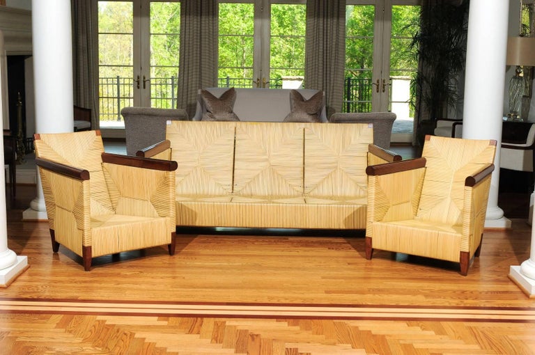 Superb Mahogany and Wicker Sofa by John Hutton for Donghia - Pair ...