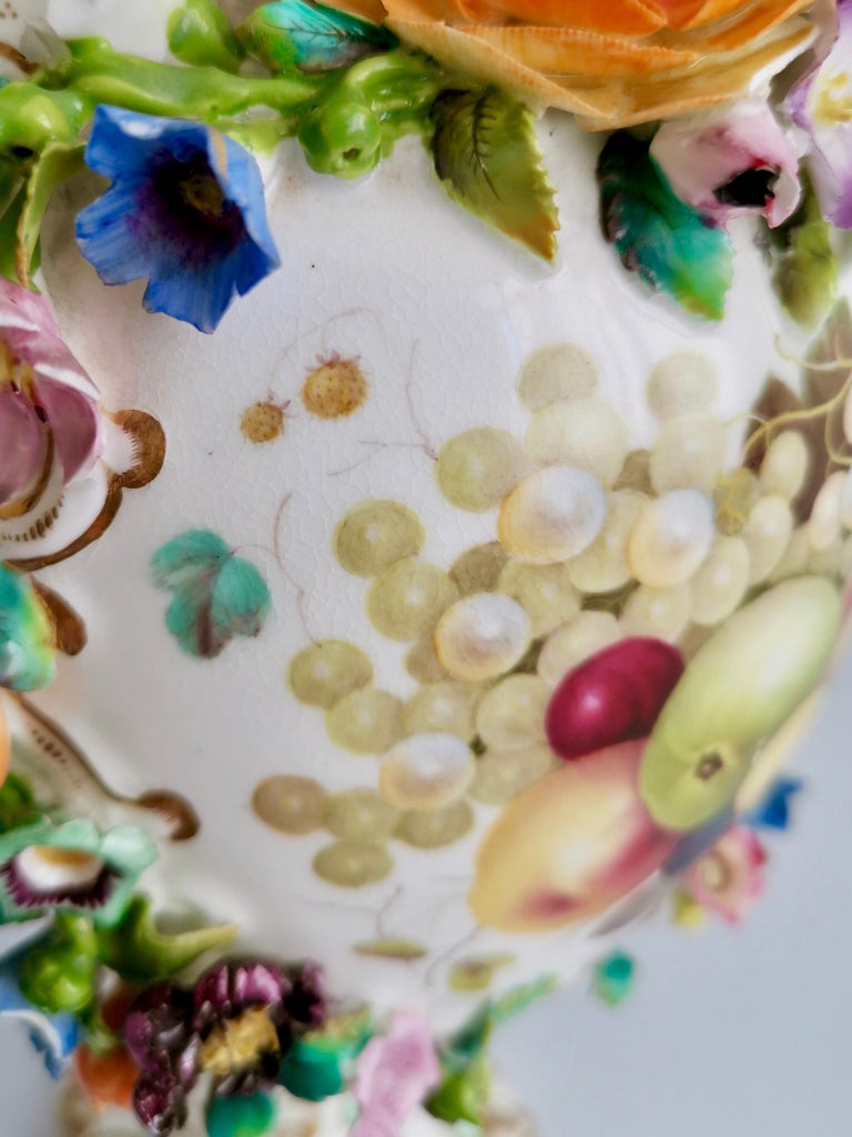 Minton Porcelain Encrusted Vase, Fruits by Thomas Steel, Rococo Revival ...