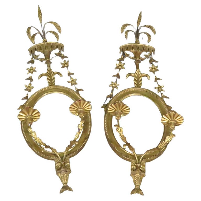 Superb Pair Adams Style Friedman Brothers Adams Style Mirrored Sconces ...