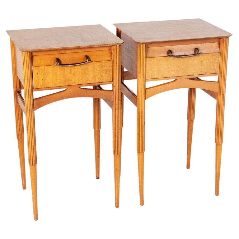 Superb Pair of Italian Mid Century Maple Bedside Tables, Pair of Night ...