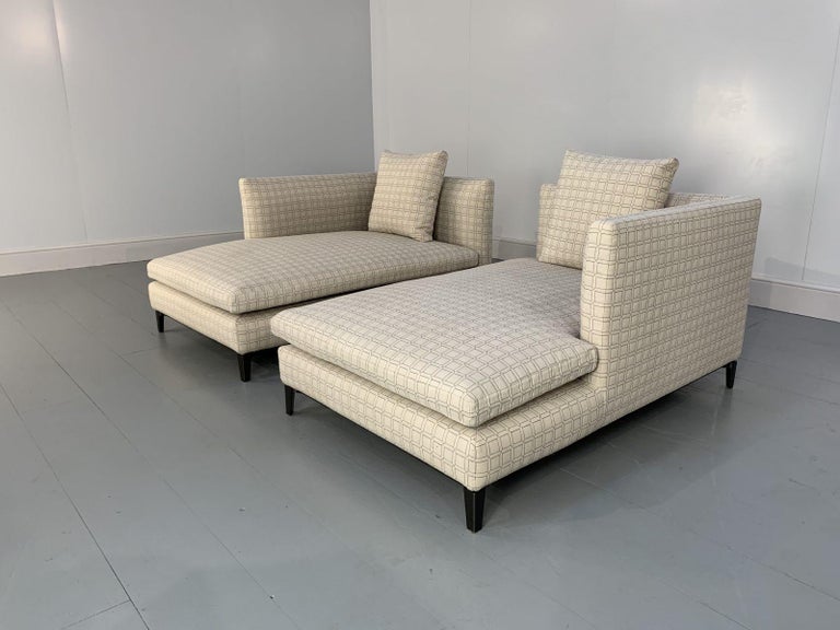 Superb Pair of Minotti “Andersen” Chaise Sofas Daybed in Geometric ...