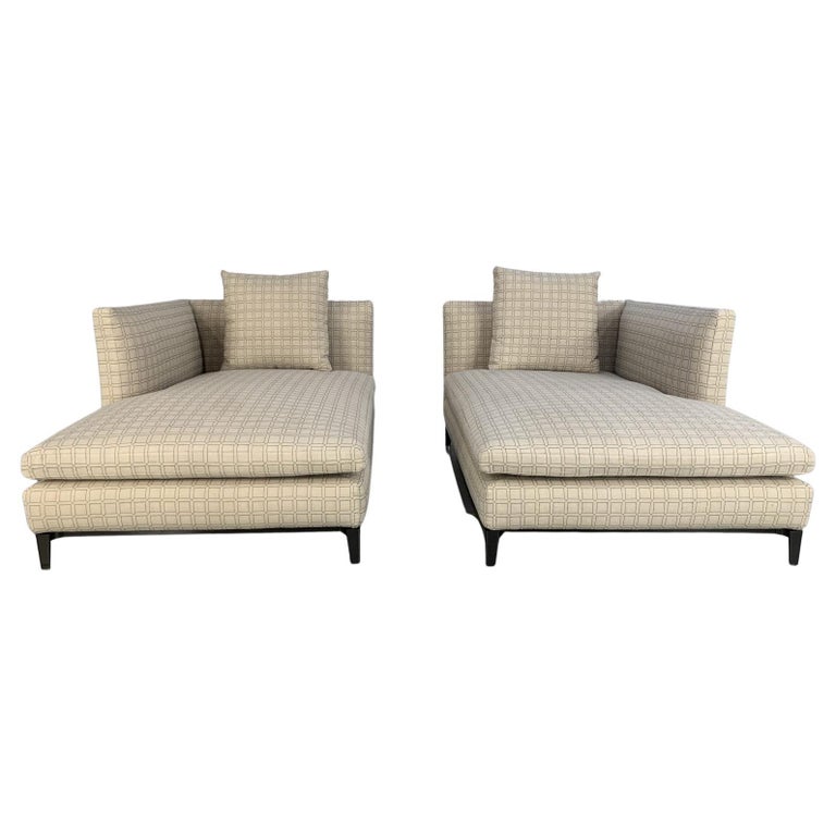 Superb Pair of Minotti “Andersen” Chaise Sofas Daybed in Geometric ...