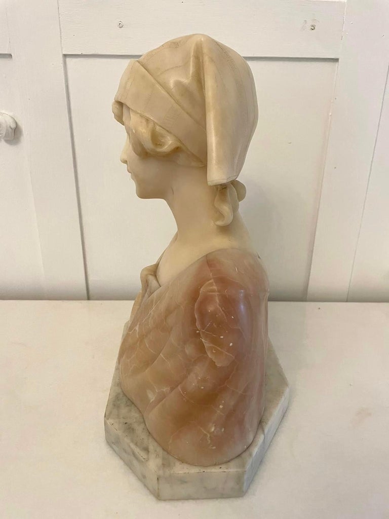 Superb Quality Antique Victorian Alabaster Bust For Sale at 1stDibs