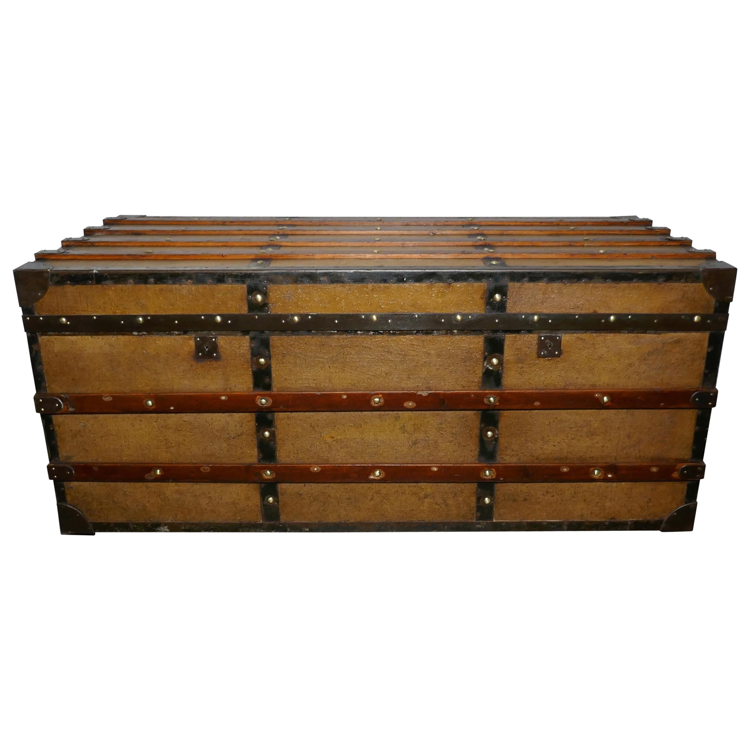 Superb Quality Vintage Canvas Travel Chest or Steamer Trunk at 1stDibs ...