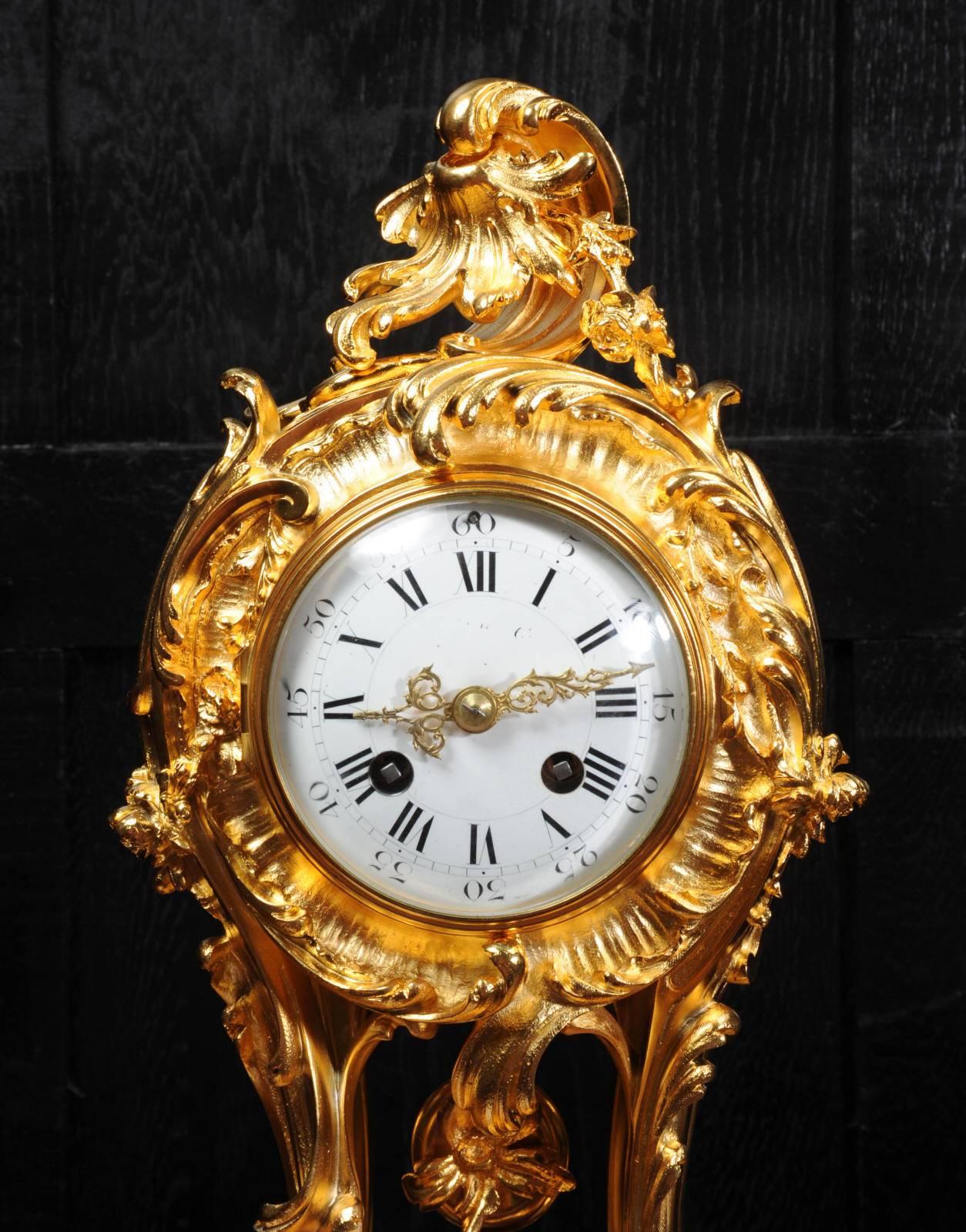 Superb Rococo Ormolu Clock with Visible Pendulum by Emile Colin, Paris ...