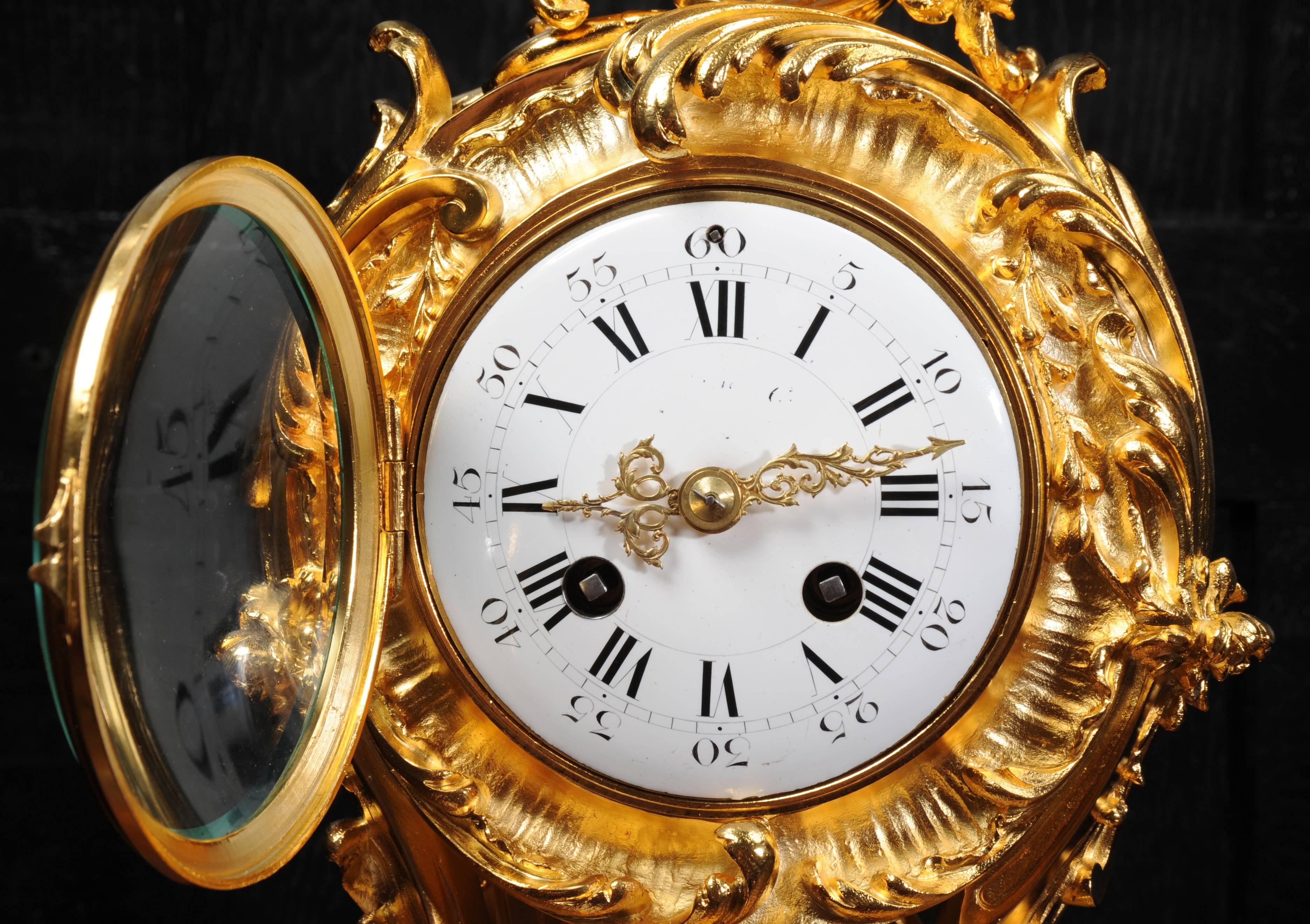 Superb Rococo Ormolu Clock with Visible Pendulum by Emile Colin, Paris ...