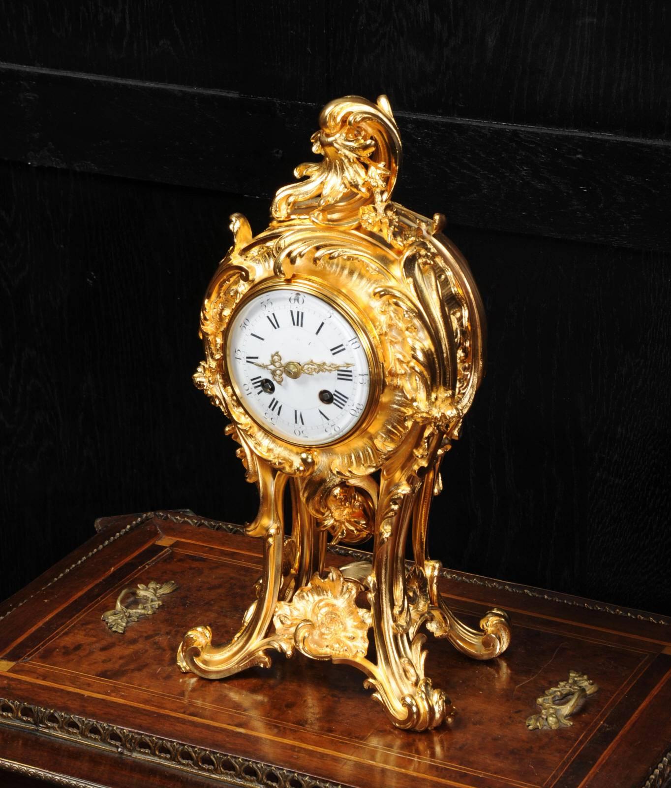 Superb Rococo Ormolu Clock with Visible Pendulum by Emile Colin, Paris ...