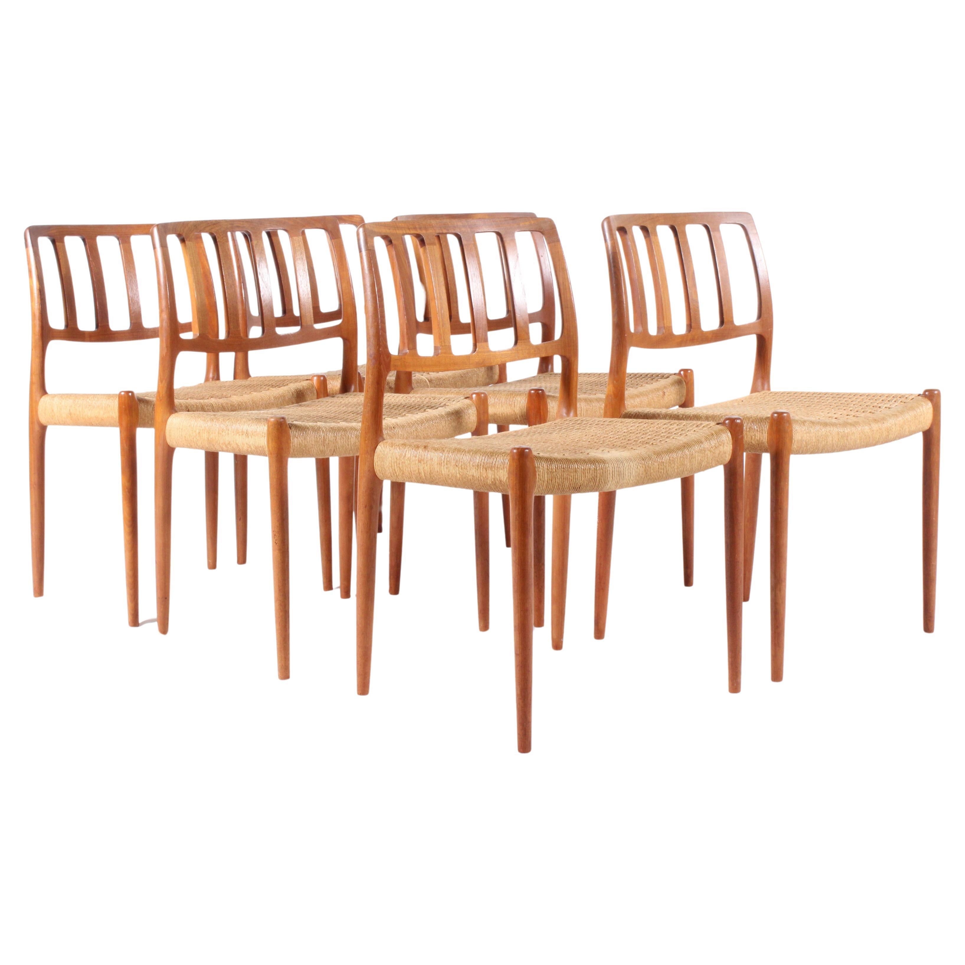 Superb Set Of Six Niels Otto Moller Teak Model 79 Dining Chairs *FREE ...
