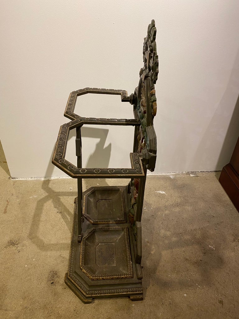 Superb and Unique 19th C Hand Decorated Cast Iron Shell and Dolphin ...