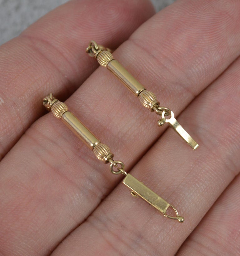 Superb Vintage 9 Carat Gold Fancy Link Chain For Sale at 1stDibs