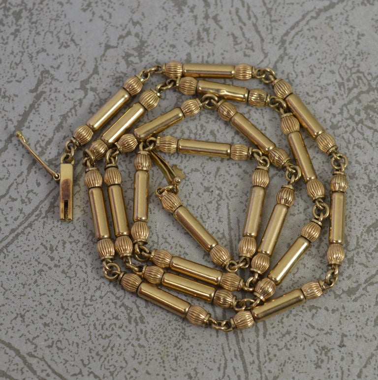 Superb Vintage 9 Carat Gold Fancy Link Chain For Sale at 1stDibs