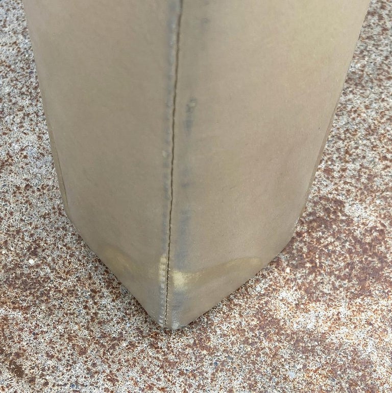 Supercool Pair of 1980s Platinum Leather Covered Parsons Style Stools ...