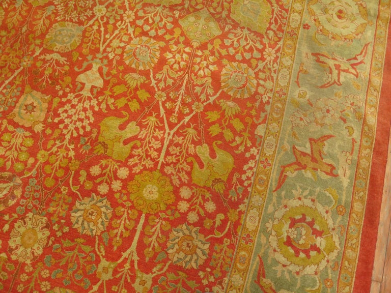 Superfine Antique Indian Agra Rug For Sale at 1stDibs