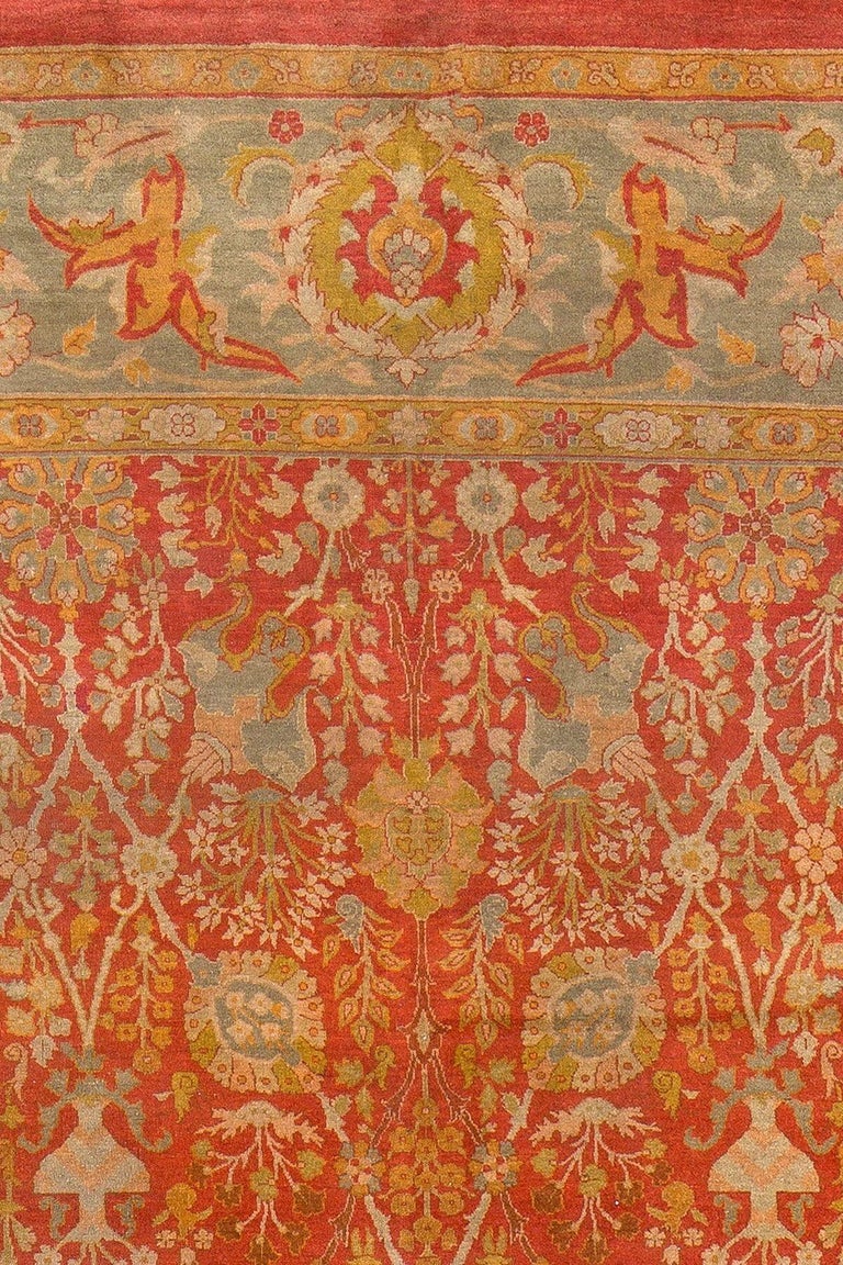 Superfine Antique Indian Agra Rug For Sale at 1stDibs