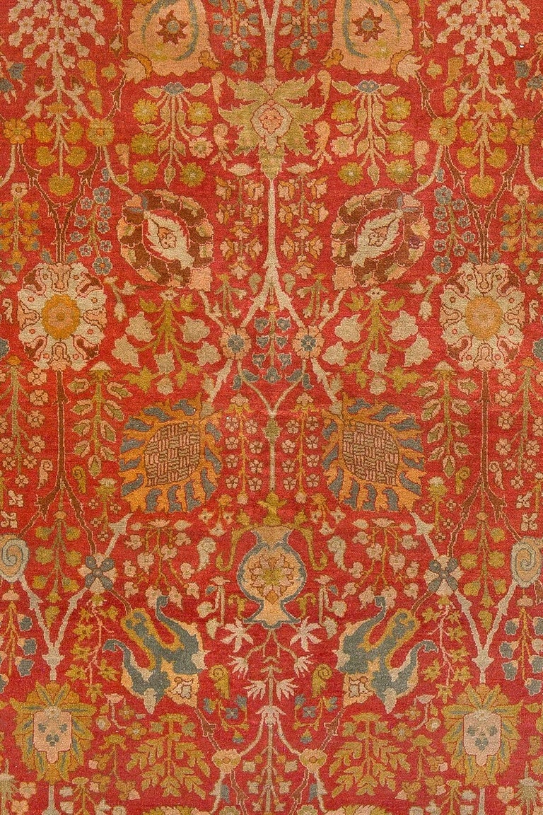 Superfine Antique Indian Agra Rug For Sale at 1stDibs