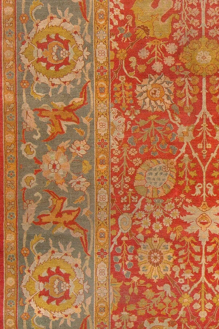 Superfine Antique Indian Agra Rug For Sale at 1stDibs