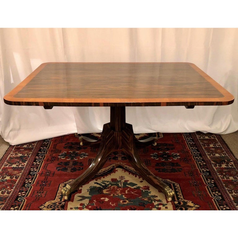 Superior Antique 19th Century Rare "Zebra Wood" Table For Sale at 1stDibs