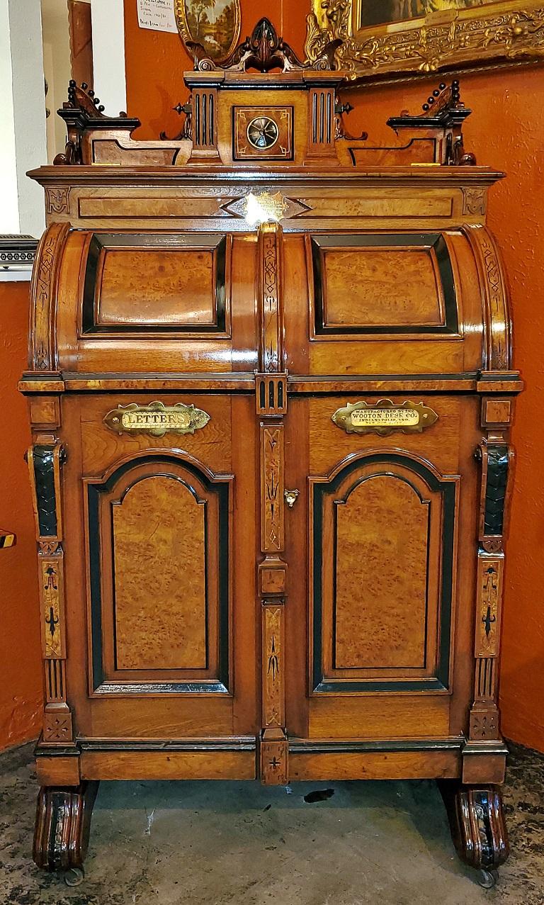 John D. Rockefeller Style Extra Grade Wooten Desk with Outstanding ...